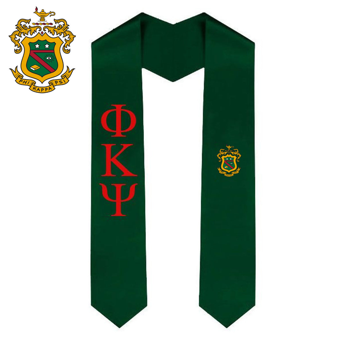 Phi Kappa Psi Greek Lettered Graduation Sash Stole With Crest — GreekU