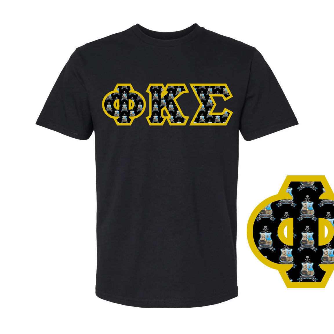 Phi Kappa Sigma Fraternity Crest - Shield Twill Letter Tee — GreekU