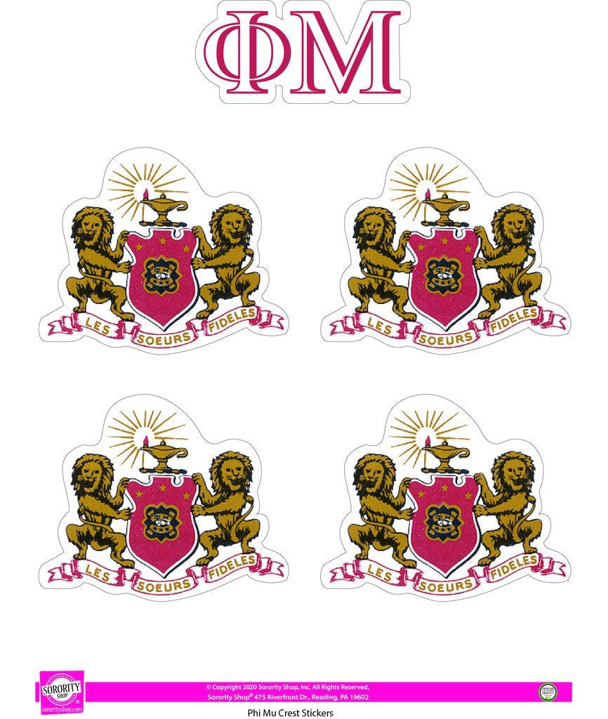 Stickers & Decals Phi Mu Crest Sticker Sheet — GreekU