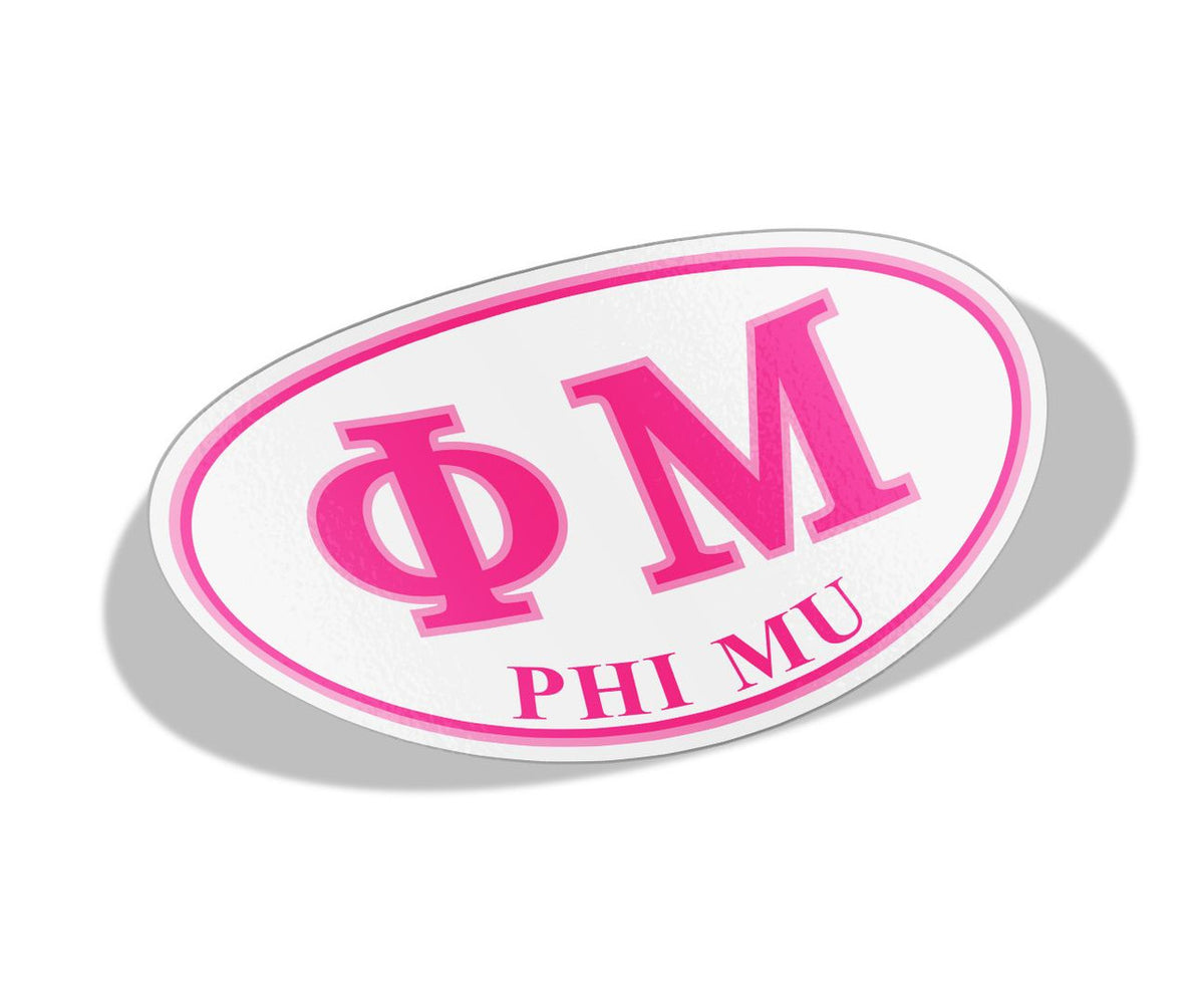 Phi Mu Greek Letter Oval Decal — GreekU