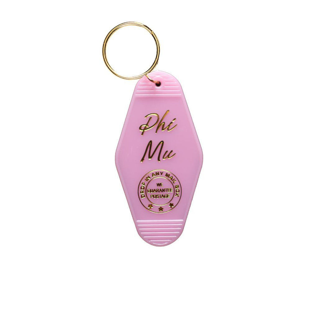 Phi Mu Vintage Motel Keychain — GreekU
