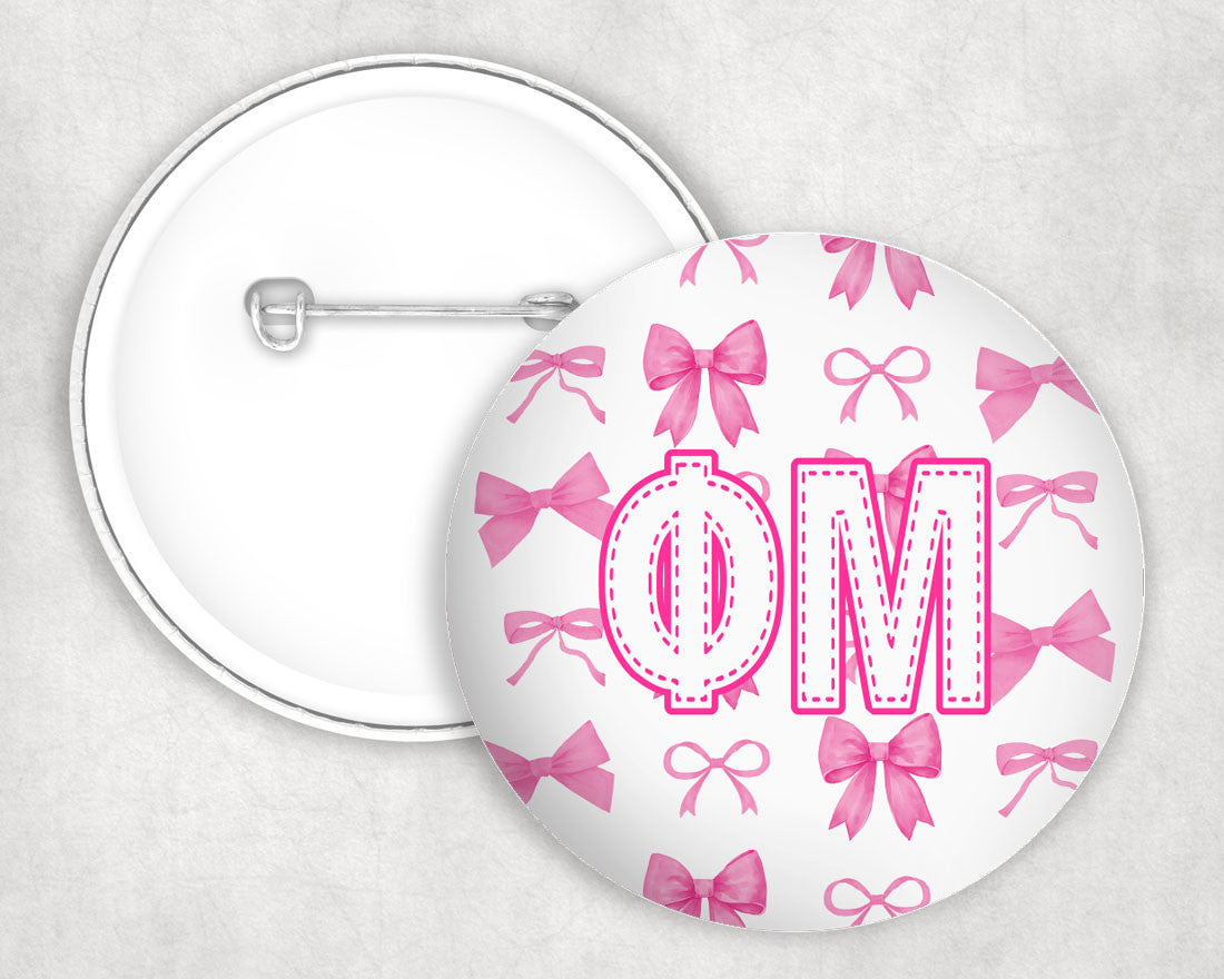 Phi Mu Multi Bows Pin Buttons — GreekU