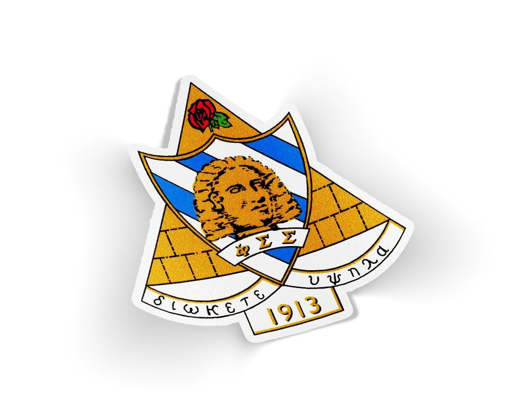 Phi Sigma Sigma Die Cut Crest Sticker — GreekU
