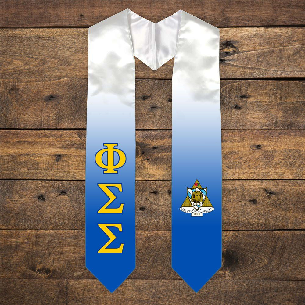 Phi Sigma Sigma Phi Sigma Sigma Extra Fancy Simple Greek Graduation Stole W Crest — GreekU