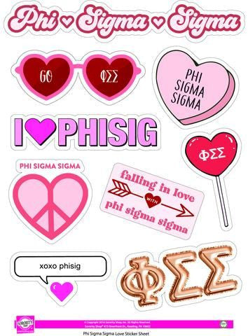 Phi Sigma Sigma Love Theme Stickers — GreekU