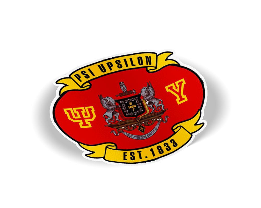 Psi Upsilon Banner Crest - Shield Decal — GreekU
