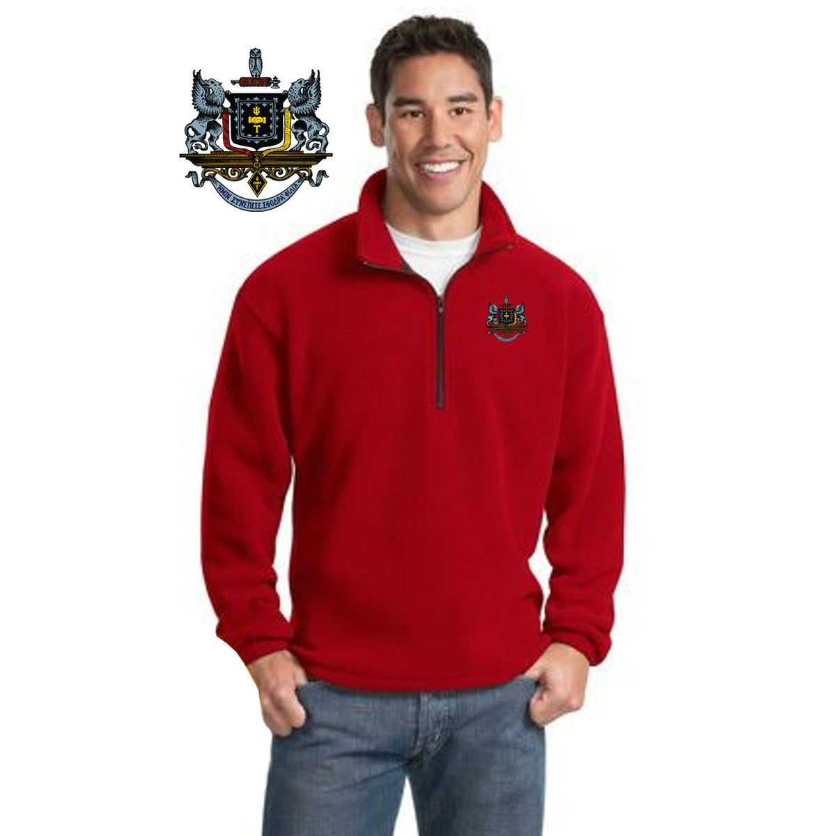 Psi Upsilon Emblem 1/4 Zip Pullover — GreekU