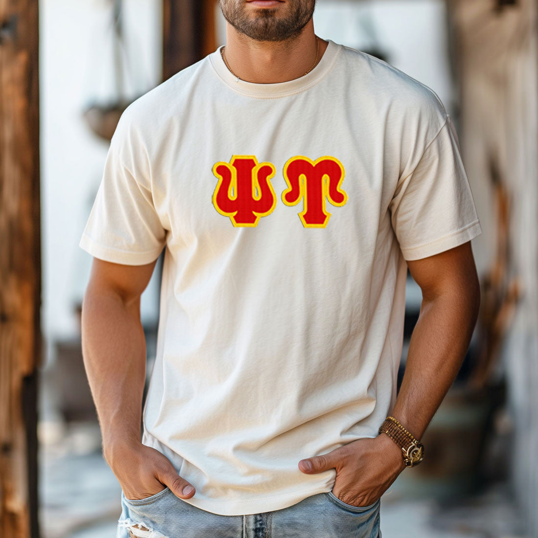 Psi Upsilon Lettered T-Shirt — GreekU