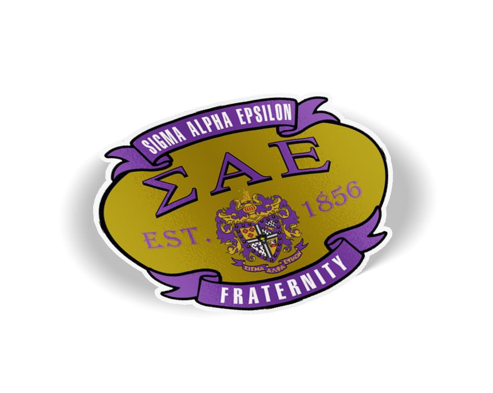Sigma Alpha Epsilon Banner Crest - Shield Decal — GreekU
