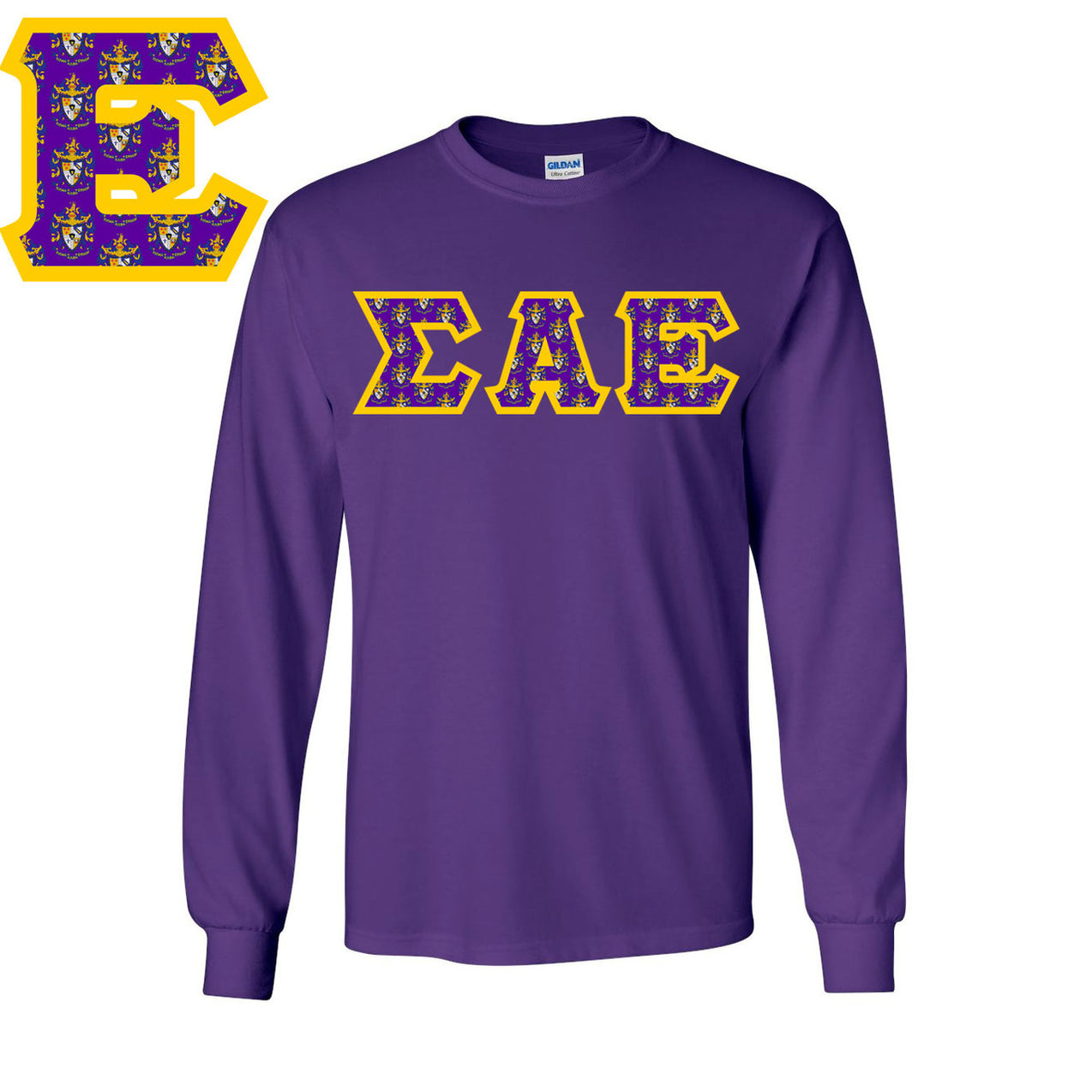 Sigma Alpha Epsilon Fraternity Crest - Shield Twill Letter Longsleeve ...