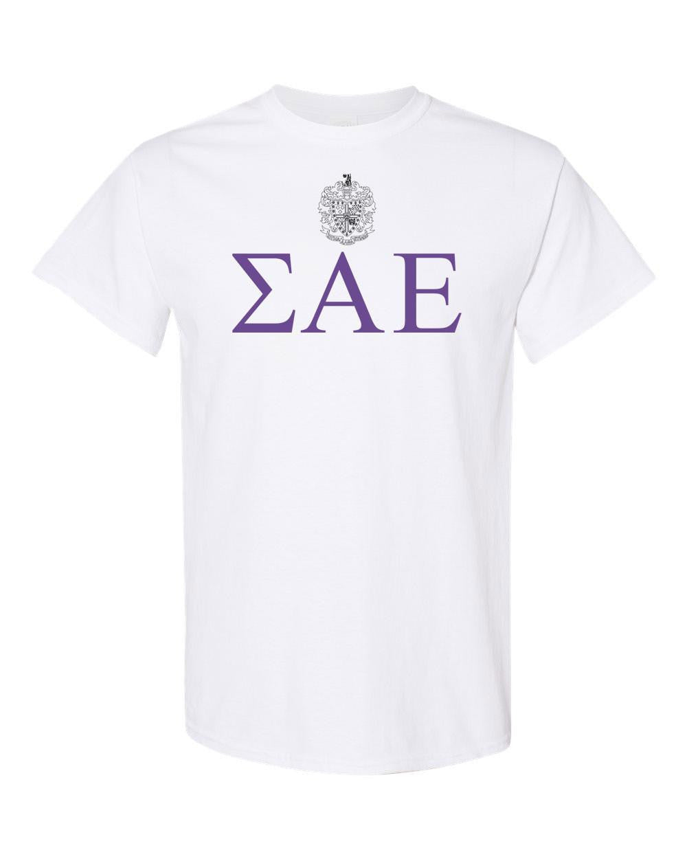 Sigma Alpha Epsilon Greek Crest Cotton Tee — GreekU