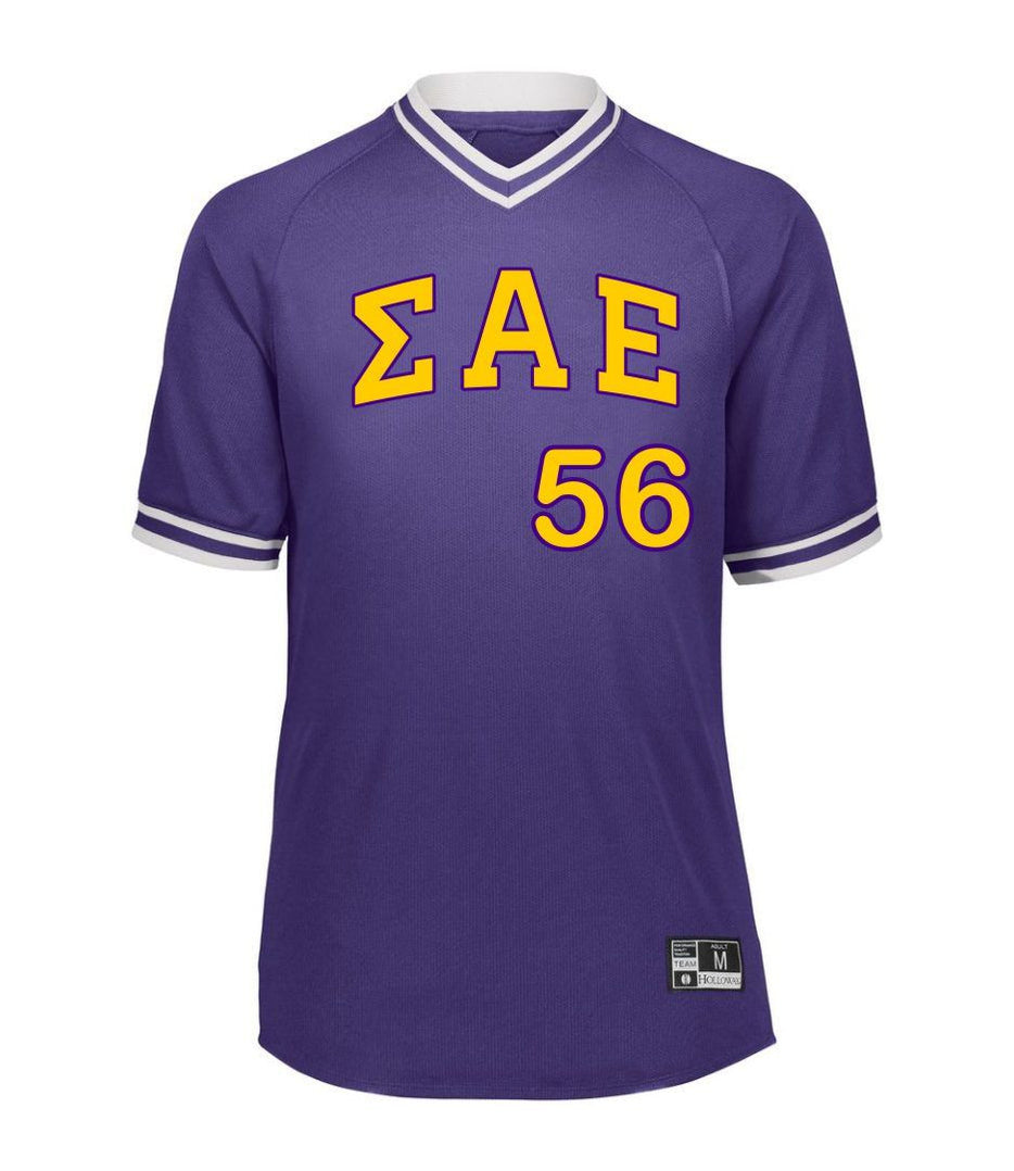 Sigma Alpha Epsilon Retro V-Neck Baseball Jersey — GreekU