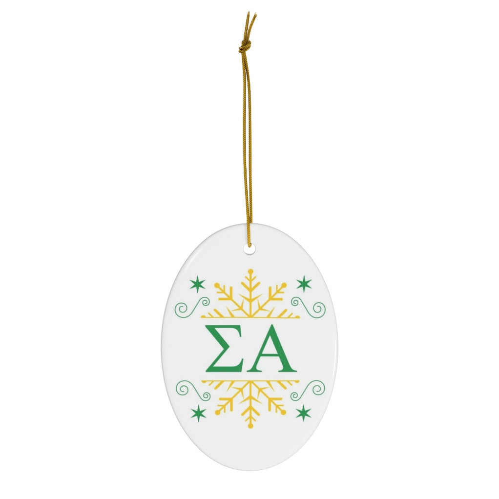 Sigma Alpha Holiday Color Snowflake Christmas Ornaments — GreekU
