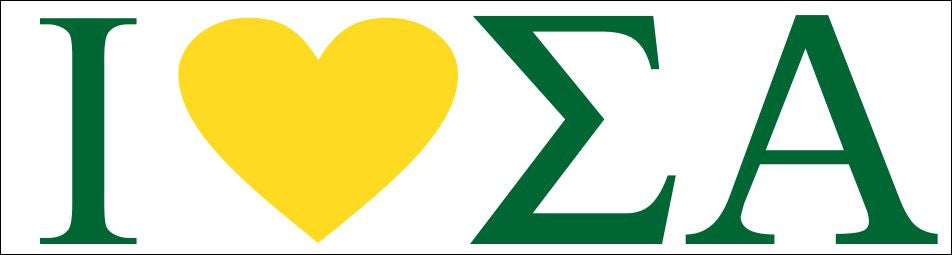 Sigma Alpha I Love Bumper Sticker — GreekU