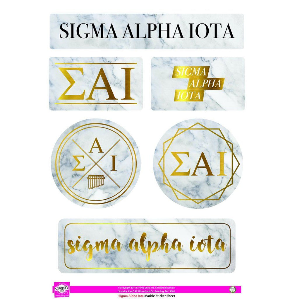 Sigma Alpha Iota Marble Sticker Sheet — GreekU