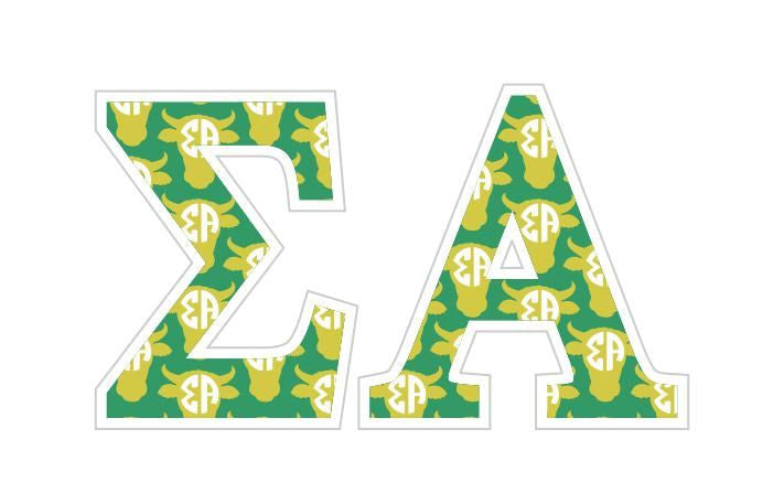 Sigma Alpha Mascot Greek Letter Sticker - 2.5" Tall — GreekU
