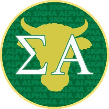 Sigma Alpha Mascot Round Decals — GreekU