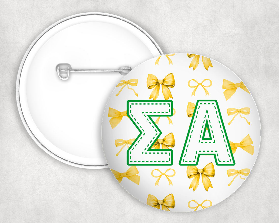 Sigma Alpha Multi Bows Pin Buttons — GreekU