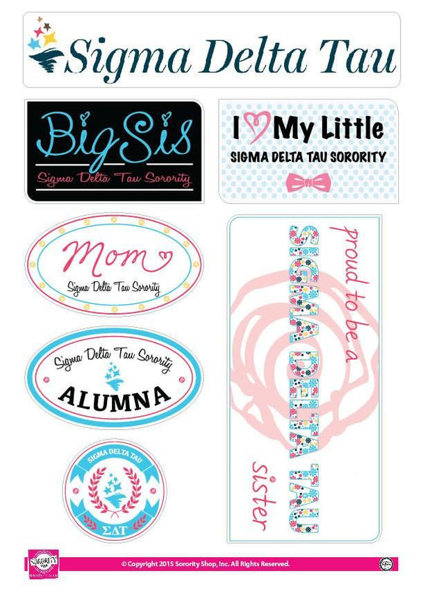 Sigma Delta Tau Sigma Delta Tau Family Sticker Sheet — GreekU