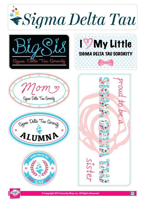 Sigma Delta Tau Sigma Delta Tau Family Sticker Sheet — GreekU