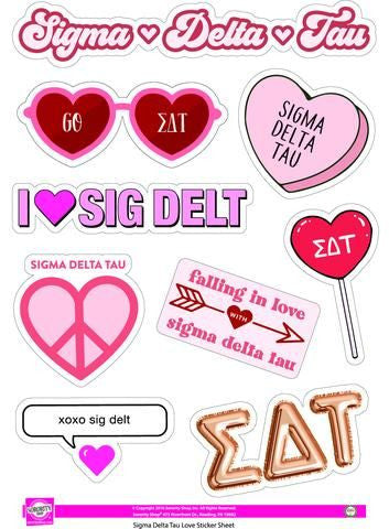 Sigma Delta Tau Love Theme Stickers — GreekU