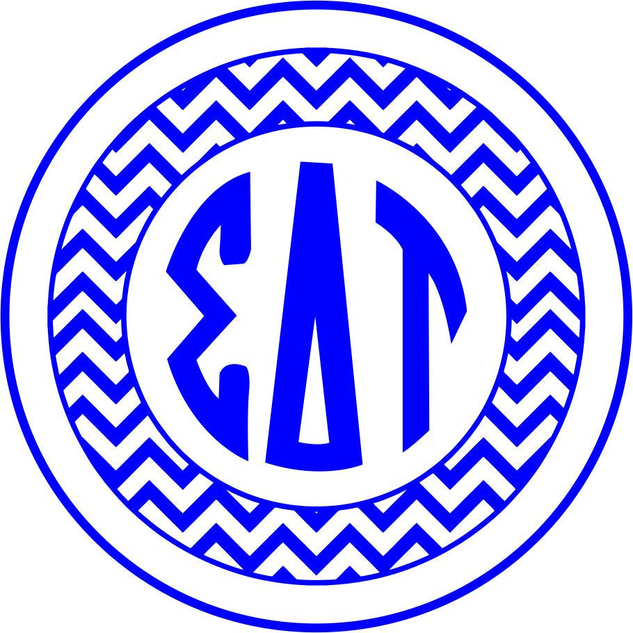 Sigma Delta Tau Sorority Monogram Bumper Sticker — GreekU