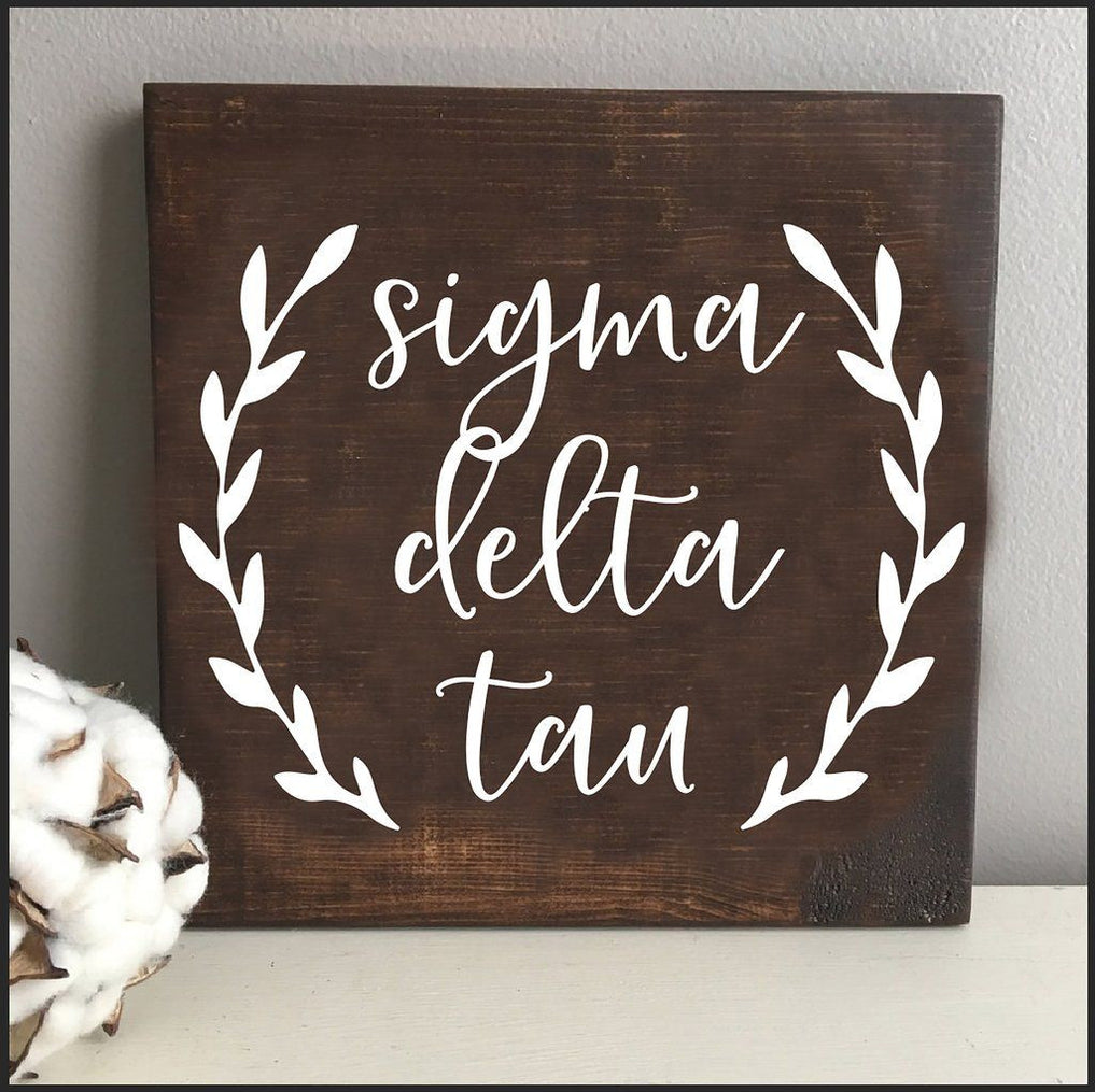 Sigma Delta Tau Wooden Wall Art — GreekU