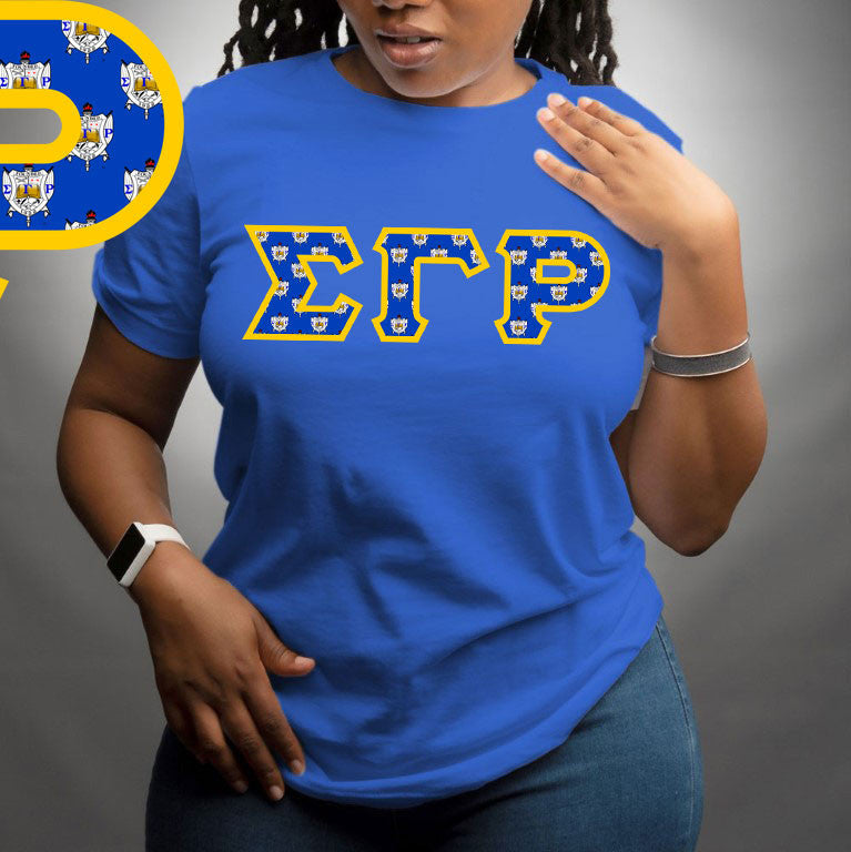 Sigma Gamma Rho Crest - Shield Twill Letter Tee — GreekU