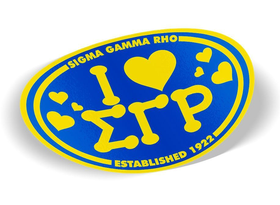 Sigma Gamma Rho Sigma Gamma Rho I Love Sorority Sticker - Oval — GreekU