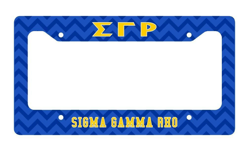 Sigma Gamma Rho Chevron License Plate Frame — GreekU