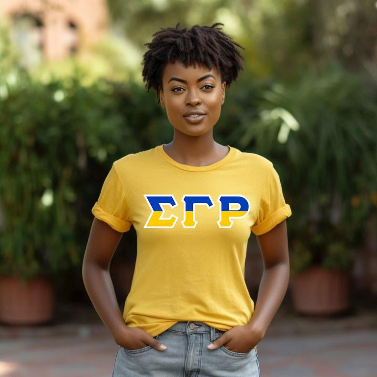 Sigma Gamma Rho Two Toned Greek Lettered T-shirts — GreekU