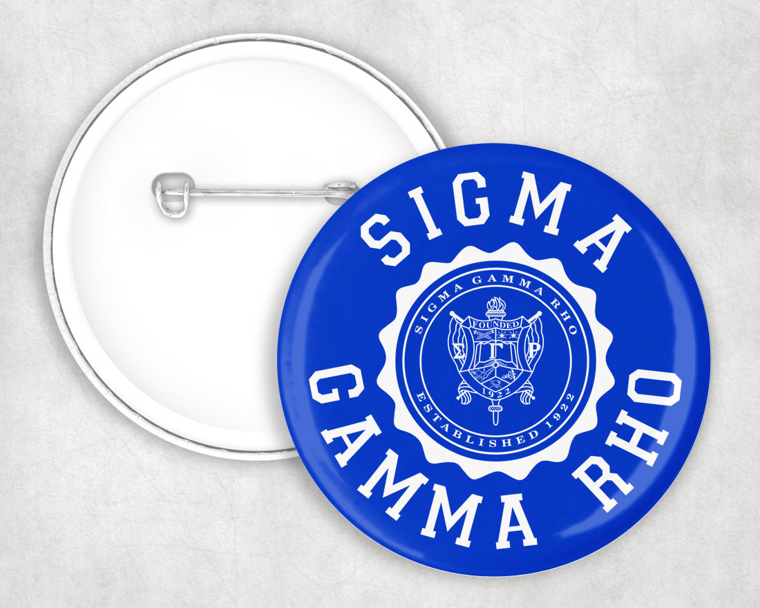 Sigma Gamma Rho Seal Crest Pin Buttons — GreekU