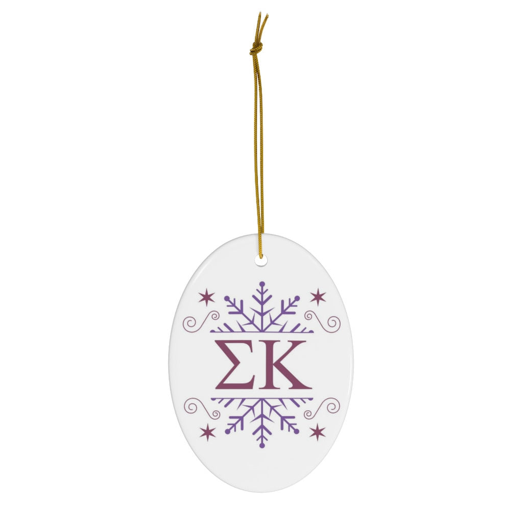 Sigma Kappa Holiday Color Snowflake Christmas Ornaments — GreekU