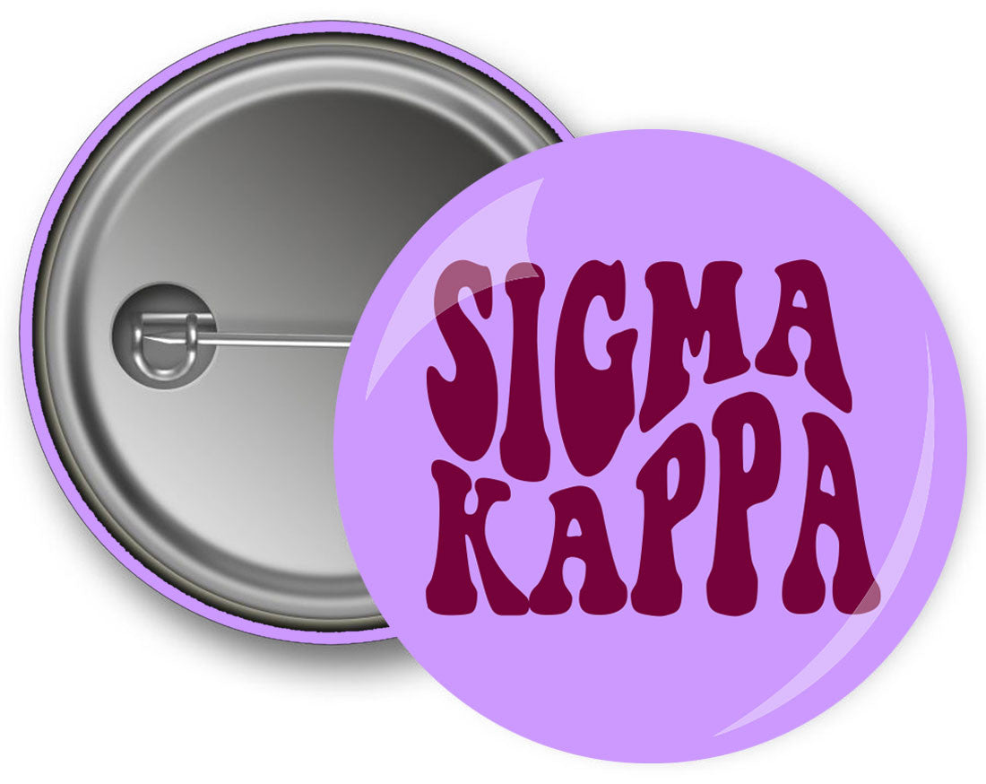 Sigma Kappa Bulky Text Button — GreekU