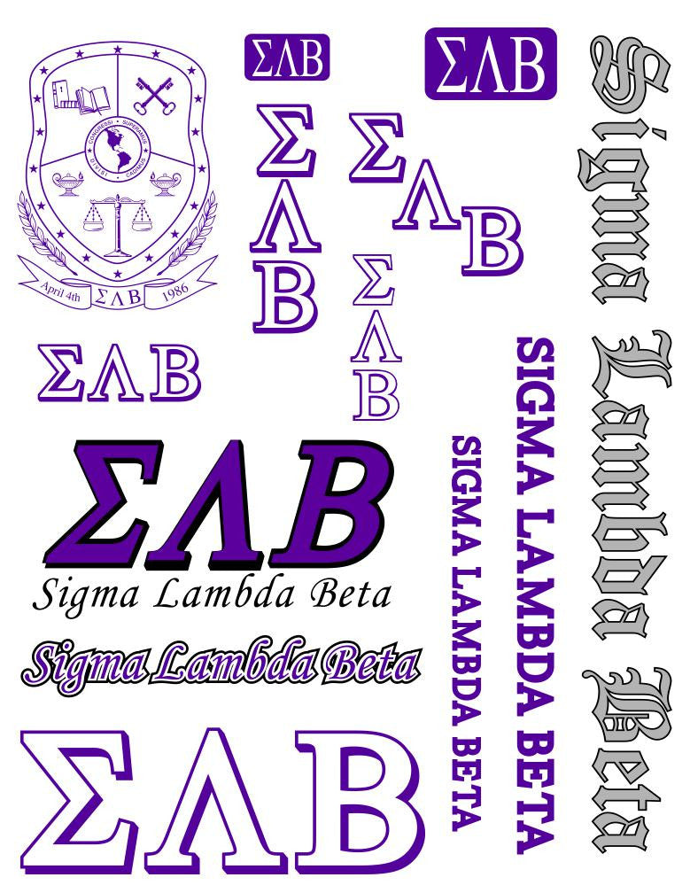 Sigma Lambda Beta Multi Greek Decal Sticker Sheet — GreekU