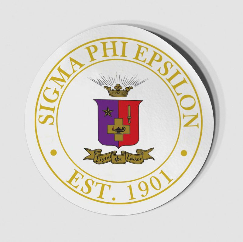 Sigma Phi Epsilon Circle Crest - Shield Decal — GreekU