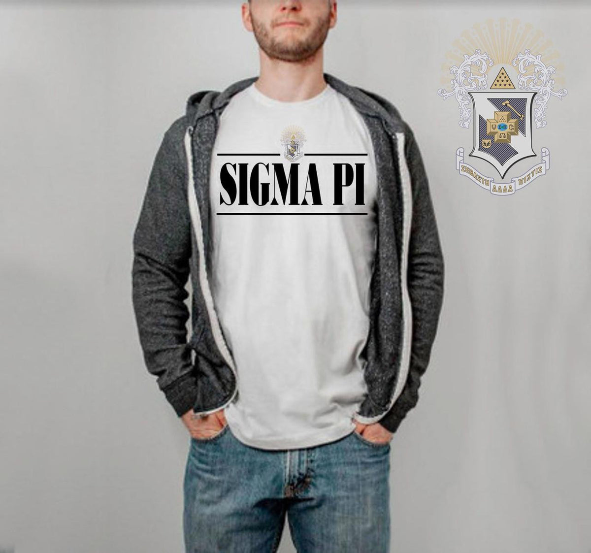 Sigma Pi Line Crest T-shirt — GreekU