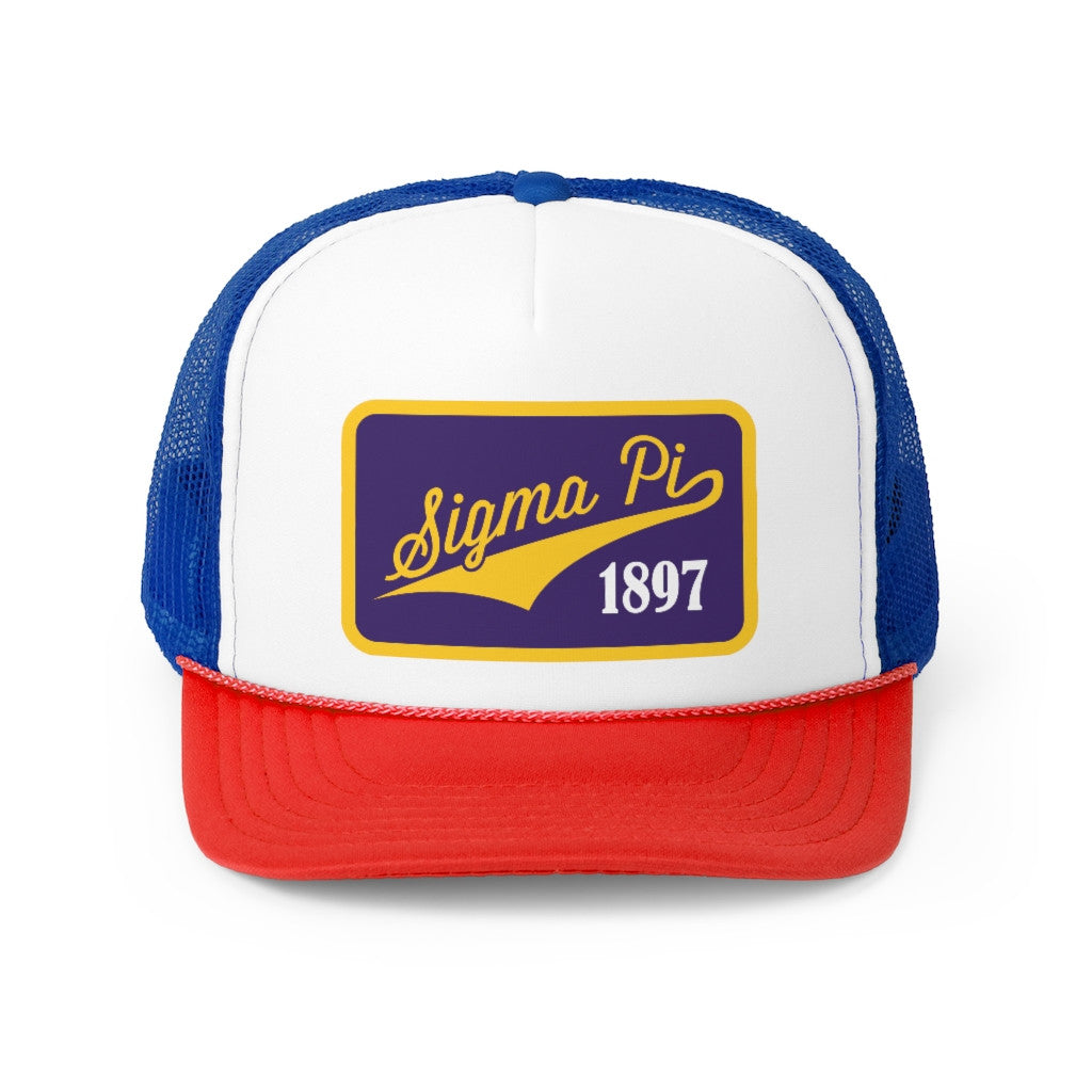 Sigma Pi Tail Patch Design Trucker Hats — GreekU