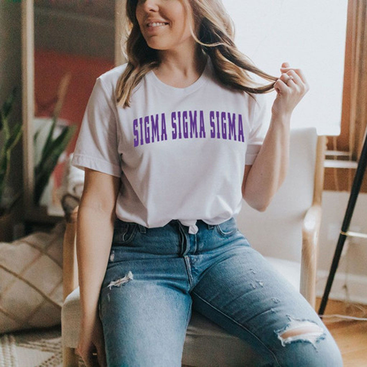 Sigma Sigma Sigma Sigma Sigma Sigma Letterman T-Shirts — GreekU