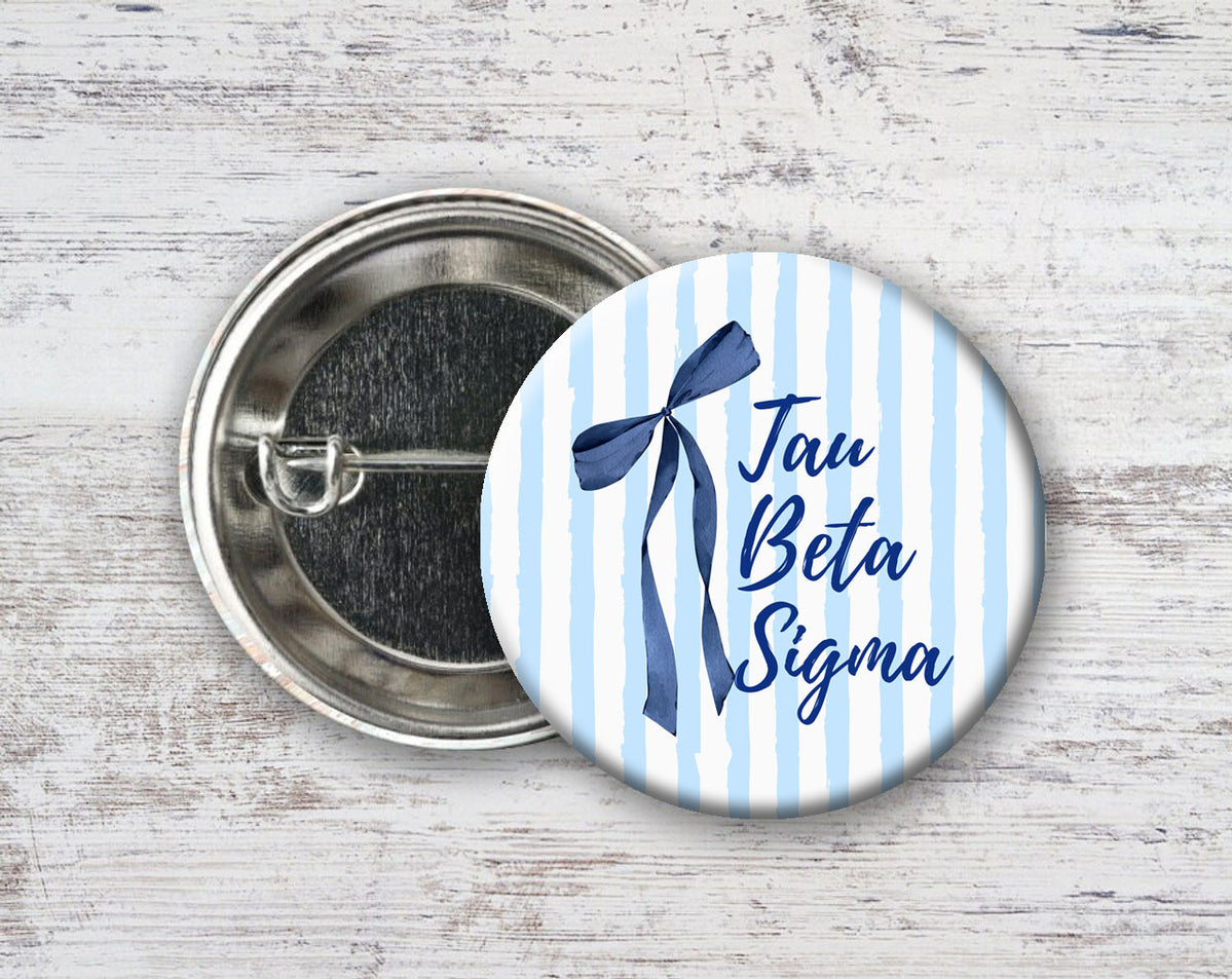 Tau Beta Sigma Stripes & Bows Pin Buttons — GreekU