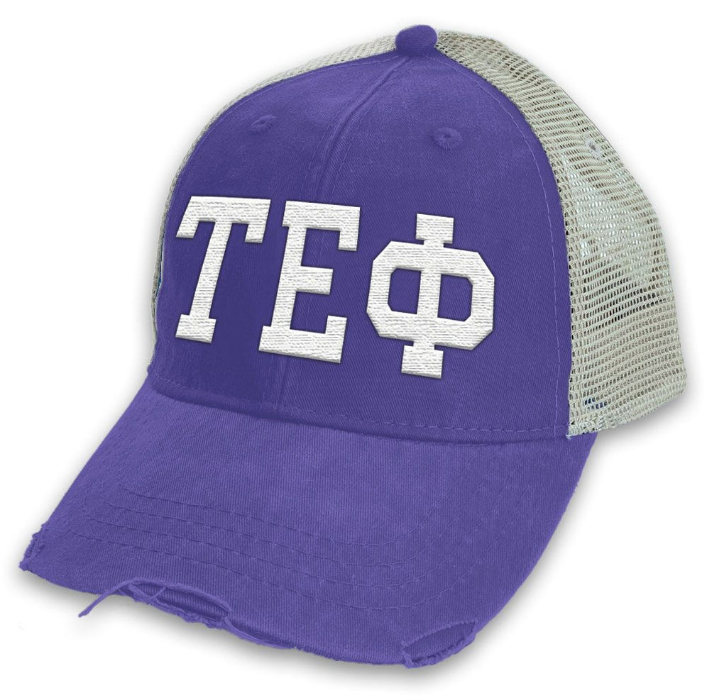 Tau Epsilon Phi Distressed Trucker Hat — GreekU