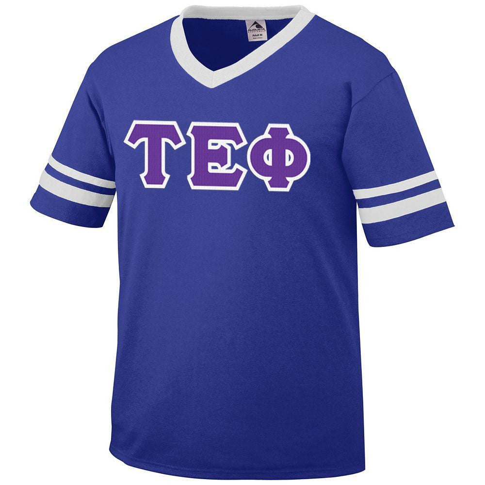 DISCOUNT-Tau Epsilon Phi Jersey With Greek Applique Letters — GreekU