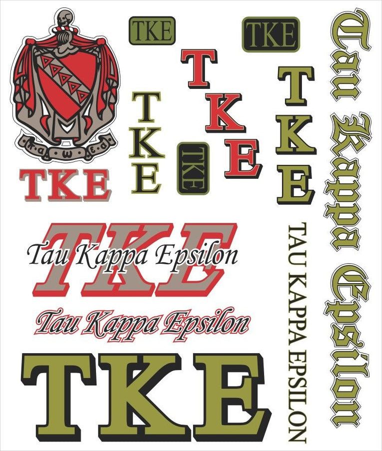Tau Kappa Epsilon Tau Kappa Epsilon Multi Greek Decal Sticker Sheet — GreekU