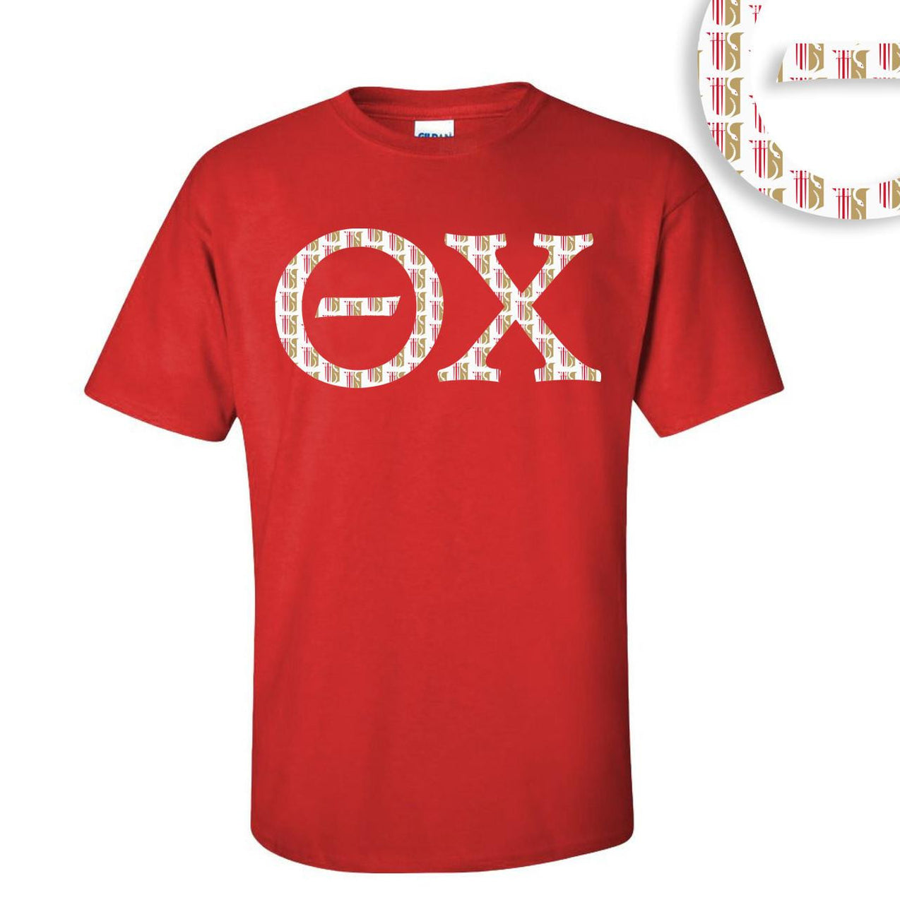 Theta Chi Fraternity Crest - Shield Twill Letter Tee — GreekU
