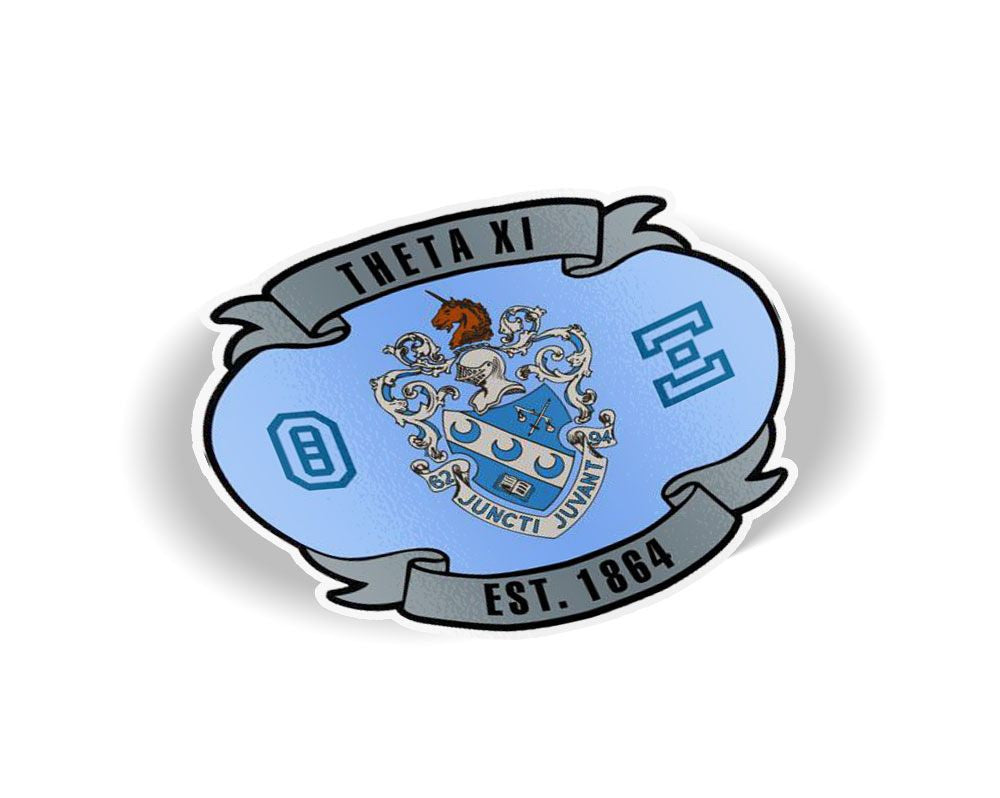 Theta Xi Banner Crest - Shield Decal — GreekU