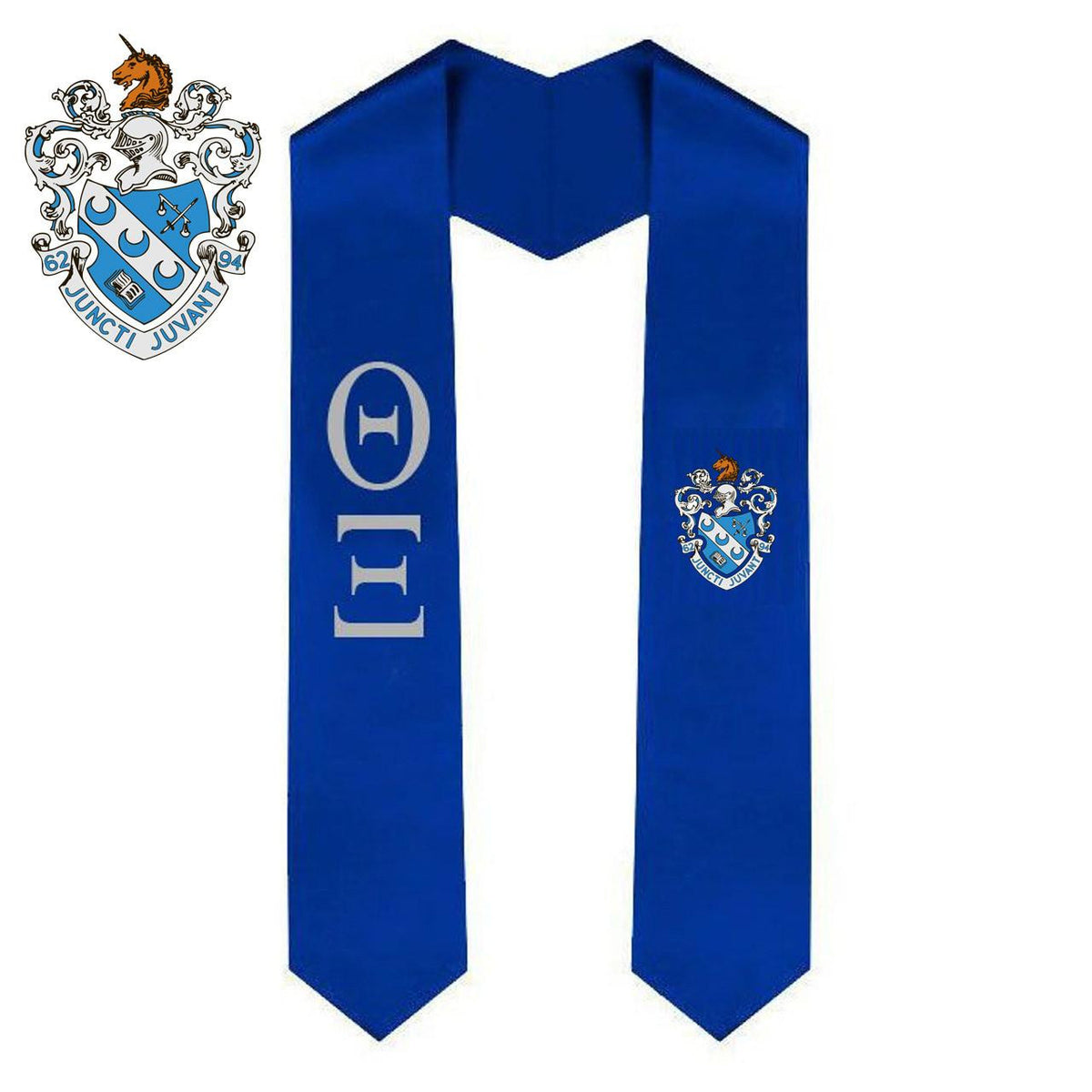 Theta Xi Greek Lettered Graduation Sash Stole With Crest — GreekU