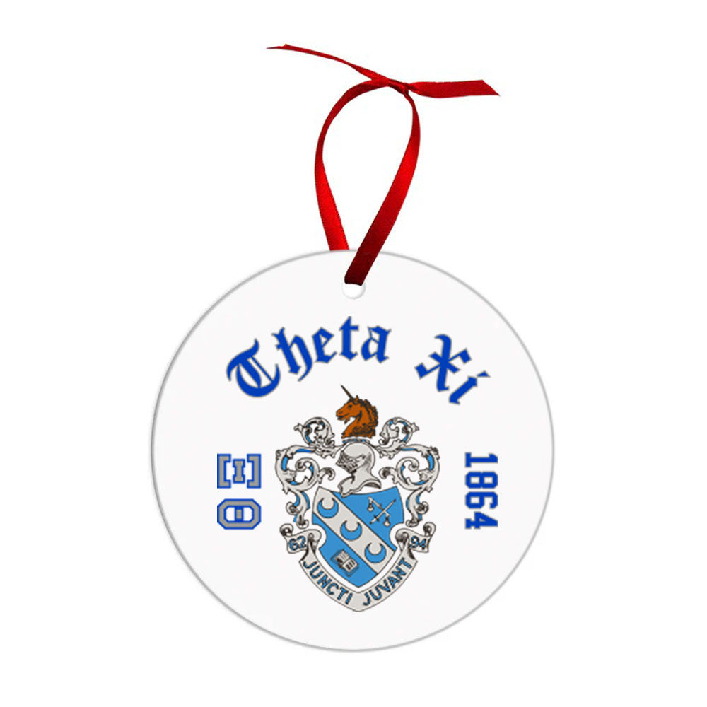 Theta Xi Theta Xi Crest & Year Circle Ornaments — GreekU