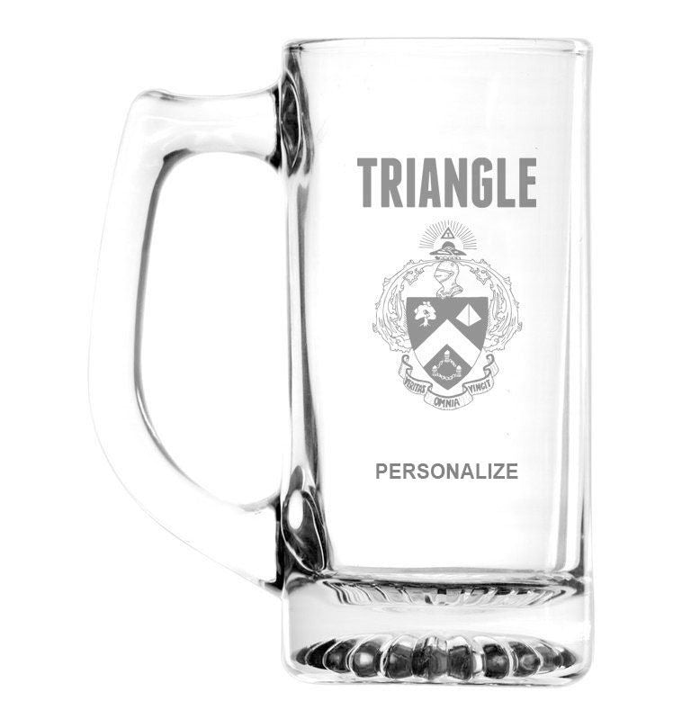 Triangle Fraternity Glass Engraved Mug — GreekU