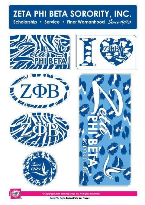 Zeta Phi Beta Animal Print Stickers — GreekU