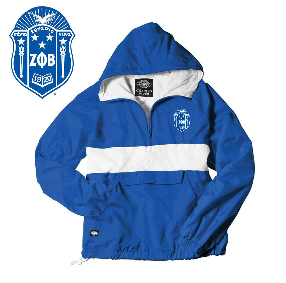 Zeta Phi Beta Crest Windbreaker Pullover — GreekU